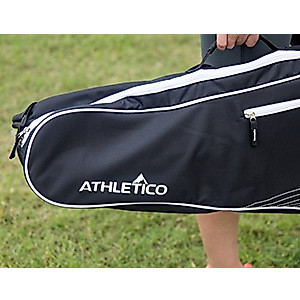 Athletico 3 Racquet Tennis Bag | Padded to Protect Rackets & Lightweight | Professional or Beginner Tennis Players | Unisex Design for Men, Women, Youth and Adults (Black)