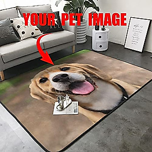Thecooboy Custom Rug Personalized Add Your Own Logo Image Text Photo Area Carpet Anti Slip Washable Decorative Door Mat for Home Garden Office Upgrade Models 36 x 24 in
