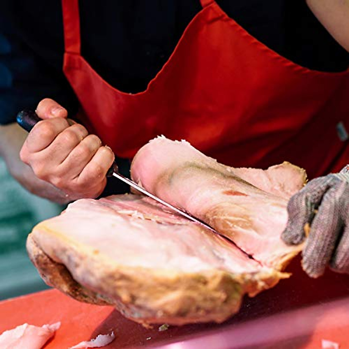 SpitJack Smoked BBQ 6 Inch Curved Beef Brisket Trimming and Boning Knife and 11" Meat Slicing Knife Bundle. Stainless Steel.