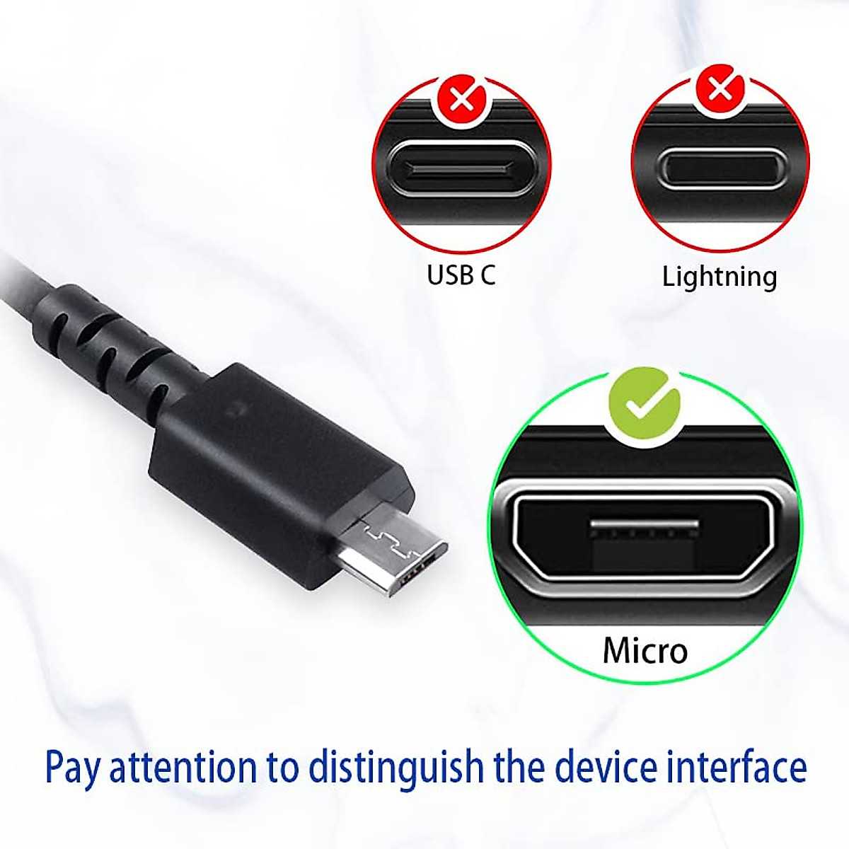 HUYUN 1.8M USB Charging Cable Replacement for Logit G533 G633 G933 Gaming Headset & G502 Hero Lightspeed Mouse