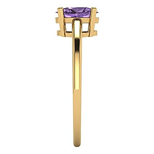 Clara Pucci 1.0 ct Oval Cut Solitaire Simulated Alexandrite Engagement Wedding Bridal Promise Anniversary Ring 18K Yellow Gold Size 9.5