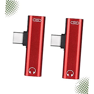OSALADI 2pcs Type C Audio Adapter Type C Earphone Adapter USB Headphones Telephone headsets Type C Charging Converter USB to 3. 5mm Audio Adapter 2 in 1 Charge Splitter Dispenser Equipment