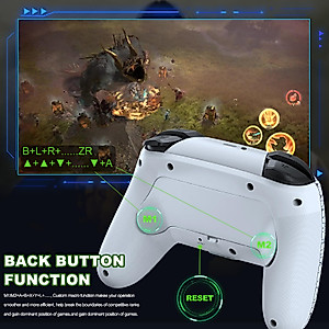 arVin Switch Controller, Wireless Switch Pro Controllers for Switch/Lite/OLED/PS4/PS3/PC/iPhone/Android Remote Gaempad Joystick with Unique Crack/9-Color RGB Light/6-Axis Gyro/Vibration/Turbo/Back Key