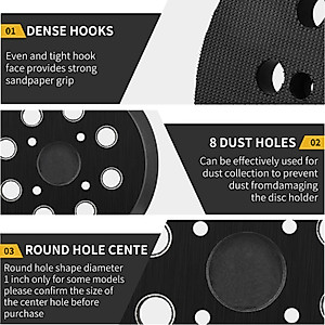 Sander Pad for Ridgid, 2 Pack 5 Inch 8 Hole Orbital Sander Pad for Ridgid R2600 R2601 5" Random Orbit Sander Replacement Hook and Loop Backing Pad for Ridgid #300527002