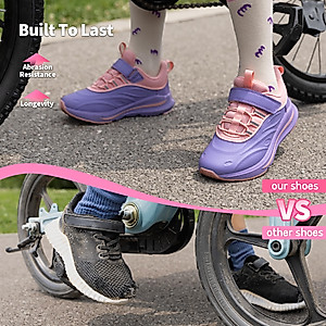 DREAM PAIRS Boys Girls Shoes Kids DuraPlay Tennis Running Athletic Protective Walking Sneakers for Little/Big Kid,Size 2 Little Kid,Purple/Pink,SDRS2335K