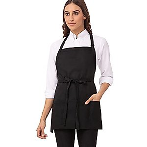 Chef Works Unisex Three Pocket Apron, Black, One Size