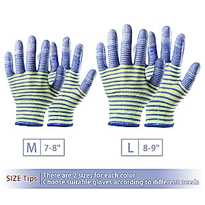 TOBEHIGHER Gardening Gloves for Women - Gardening Gloves 12 Pairs, Breathable Rubber Garden Gloves, Outdoor Protective Working Gloves