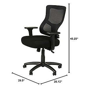 Alera Elusion II Series Mesh Mid-Back Synchro Seat Slide Chair, Supports Up to 275 lb, 17.51" to 21.06" Seat Height, Black
