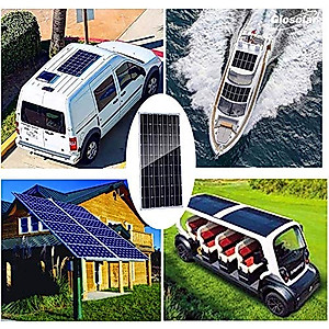 Giosolar 500 Watts 12 Volts Monocrystalline Solar Panel Boat Kit Off-Grid System with 40A PWM LCD Charge Controller/Solar Cables for 12V/24V Battery Charging