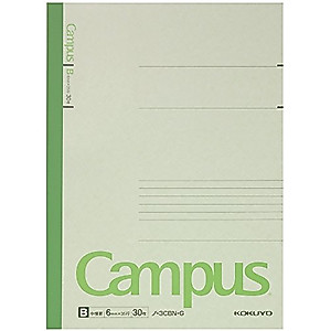 Kokuyo Campus Notebook, B 6mm(0.24in) Ruled, Semi-B5, 30 Sheets, 35 Lines, Pack of 5, 5 Colors, Japan Improt (NO-3CBNX5)
