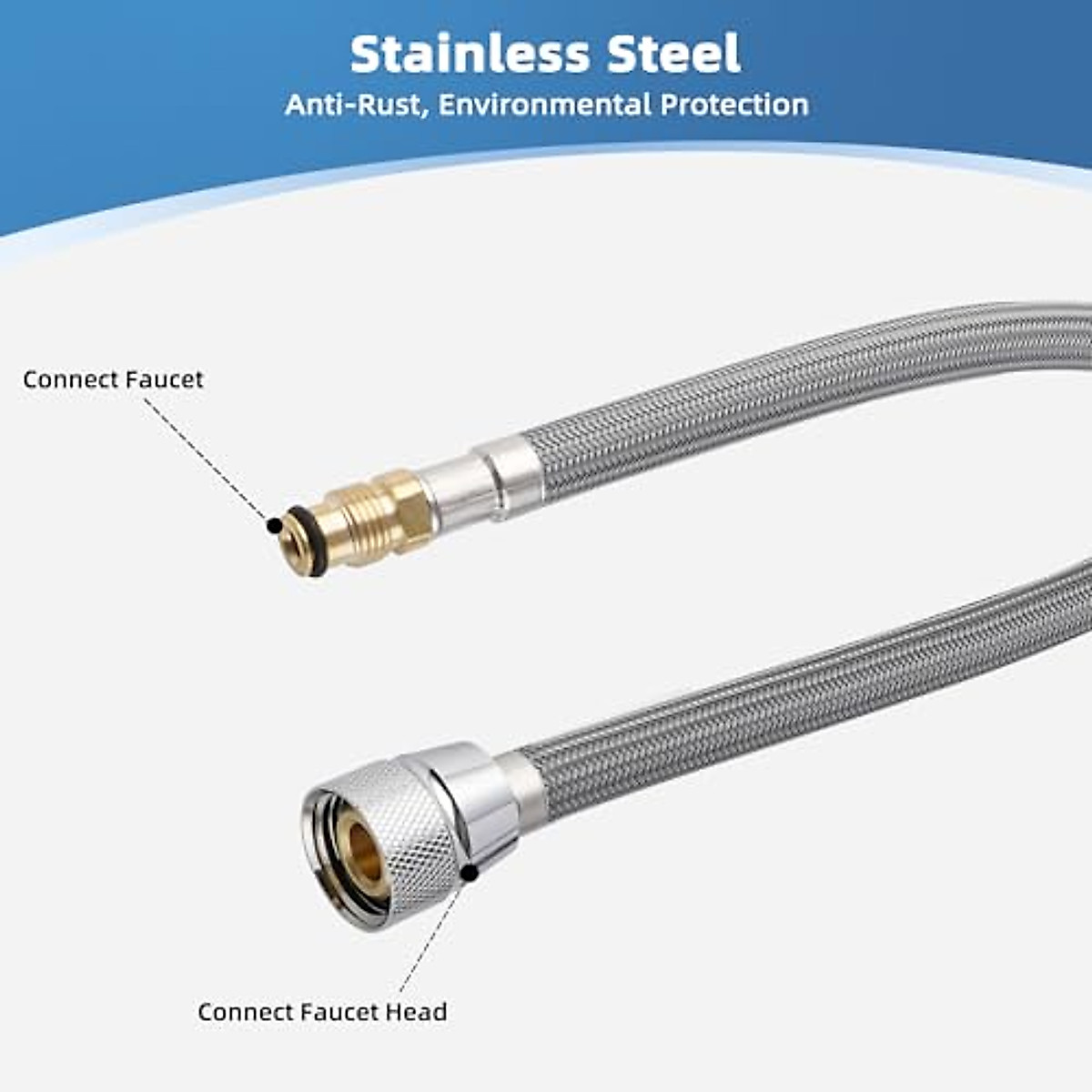 88624000 Replacement Pull-out Faucet Hose Compatible with Hansgrohe Kitchen Faucets Standard Non-Select Single Hole, Kitchen Faucet Spray Hose 59 Inches