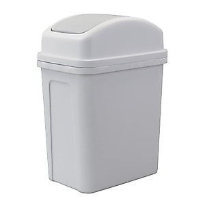 Innouse 7 L Small Garbage Can with Swing Lid, 1.8 Gallon Indoor Trash Bin with Lid (Grey)