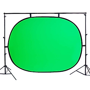 FOTOCREAT 5X 6.5ft Portable Green Screen Backdrop Double-Sided 2-in-1 Blue Screen Pop Up Chromakey Backdrops Collapsible and Reversible Background for Photography,Live Streaming,5’×6.6’/1.5×2m