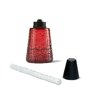 TIKI, Brand Molded Glass, Decorative Table Top Torch for Outdoor Lawn, Patio, and Garden White & Blue (Set of 3), 1117213, Red, White and Blue