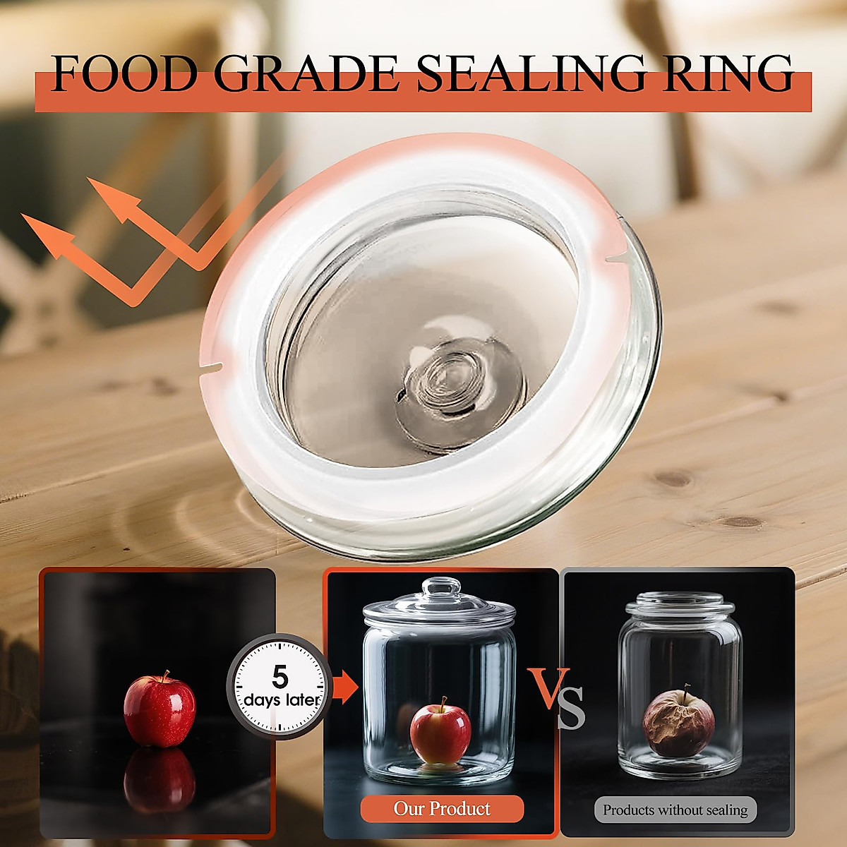 Airtight Glass Jar,Cookie Candy Penny Jar with Leak Proof Rubber Gasket Lid,1 Gallon Clear Round Big Household Multifunctional Storage Container with Silicone Reusable Food Bag for Cookies, Candies