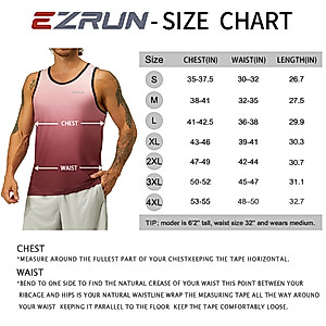 EZRUN Men's Quick Dry Workout Tank Top Swim Beach Shirts for Gym Athletic Running Muscle Sleeveless Shirts(PinkGradient,XL)