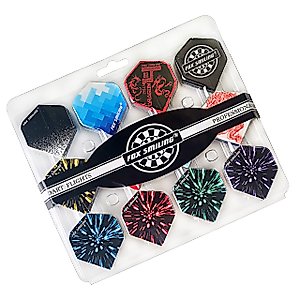 FOX SMILING Dart Flights Accessories Set, 120PCS(20 Designs) Standard Shape Durable PET Replacement Skull Dart Feather Tail Wing 120 Micron for Steel Tip Dart and Soft Tip Darts (120PCS)