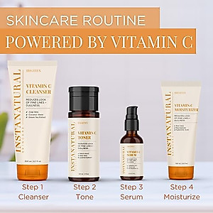 InstaNatural Vitamin C Cleanser Face Wash, Brightens and Reduces Signs of Aging, Fine Lines and Uneven Texture, with Coconut Water and Aloe Vera, 6.7 FL Oz