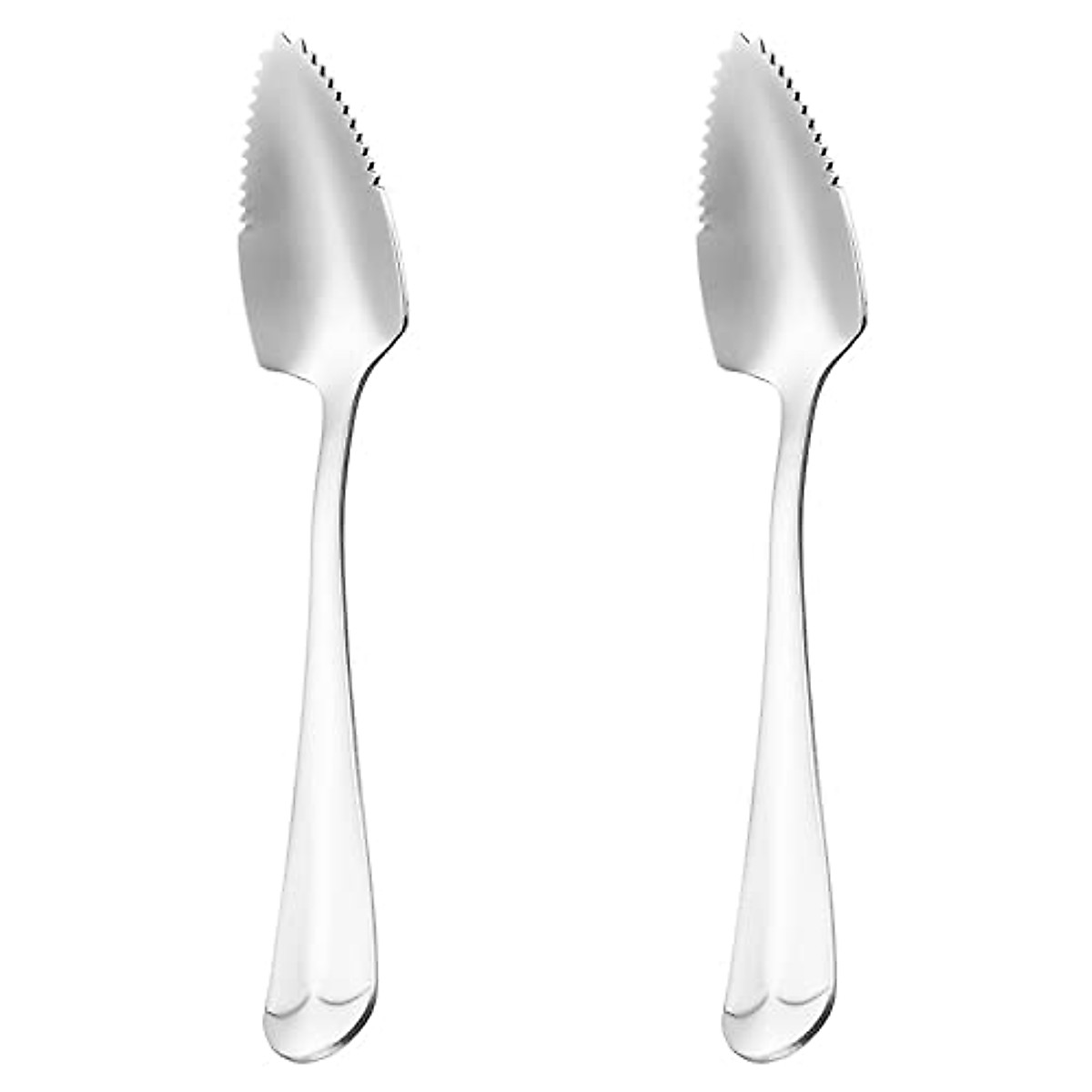 2 Pack Grapefruit Spoon Stainless Steel Fruit Spoon with Serrated Edge Long Handle with Non-stick Coating for Fruit Dessert Stirring Spoon