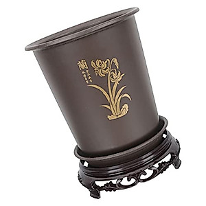 Happyyami Vintage Decor Outdoor Planters 2 Orchid Pots with Orchid pots with Holes Bonsai Planter Decorative Flower Pot with Drainage Holes Saucer and Display African Violet Pots Outdoor Decor