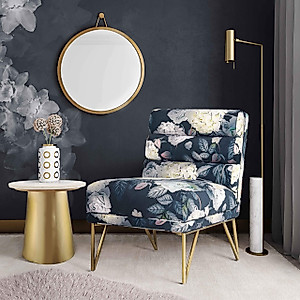 TOV Furniture Kelly Contemporary Channel Tufted Home Office Accent Chair, 24", Floral