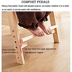 Adjustable Solid Wood Study Chair, Solid Wood Children Home Lift Dining Chair/Desk Chair, Children Height Control Chair for Home/Computer Desk/Study (Color : Grey)