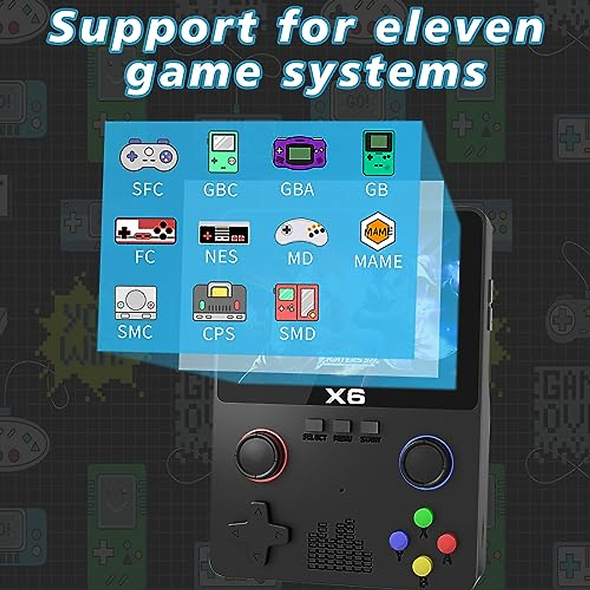 Retro Handheld Game Console with 64G TF Card, Support 10000+Games, HDMI and TV Output 3.5 Inch IPS Screen Portable Rechargeable Open Source Game Console Emulator with Card Reader and Video Cable Black
