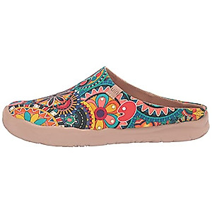 UIN Women's Travel Slipper Lightweight Home Slip Ons Walking Casual Art Painted Travel Holiday Shoes Blossom (9)