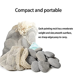 35 River Rocks for Painting, Painting Rocks Bulk for Adults, 2-3 Inches Craft Rocks, Flat Rocks for Painting, Smooth Painting Rocks for DIY Project, Gray Kindness Stones for Family Time