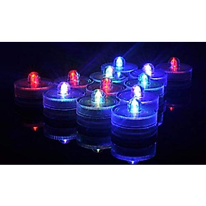 SMARTVIEW Multicolor Submersible LED TeaLights RGB Color Changing for Special Events, Wedding, Christmas, Party Lights (Pack of 10)