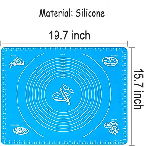 Silicone Pastry Mat Baking Mat for Rolling Dough with Measurement Non Stick Fondant Mat