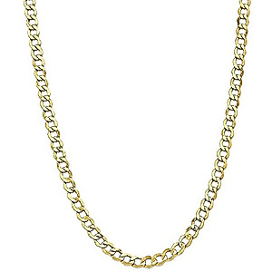 IceCarats 10K Solid Yellow Gold 6.5mm Curb Link Chain Necklace 24 inch