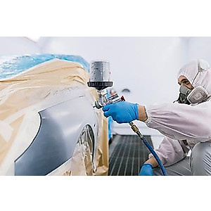 SANFU Polyurethane(PU) Reinforced 1/4”ID(6.3 x 9.8mm) x 100ft, Air Hose With 1/4” Swivel MNPT Solid Brass Quick Coupler and Plug, Transparent Blue(100’)