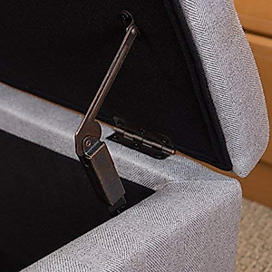 Christopher Knight Home Harper Fabric Storage Ottoman, Light Grey