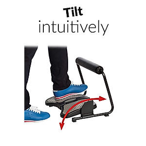 SUN-FLEX Ergonomic Height Angle Adjustable Footrest Under Desk for Sitting and Standing,Intuitive Foot Stool and Leg Support for Standing Desk (Black)