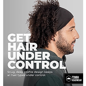 Tough Headwear Mens Sweat Bands - Head Bands Working Out Men Sports Headband Men Performance Headband Men - Athletic Headbands Men Cycling Sweat Band, Football Headbands - Sweat Bands, Black