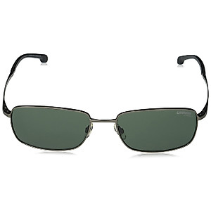 Carrera Men's 8043/S Rectangular Sunglasses, Silver/Green, 56mm, 18mm