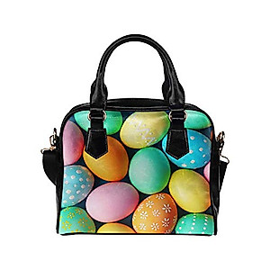 InterestPrint Colorful Easter Eggs Crossbody Purse Bags for Women Shoulder Bag