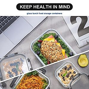 Glass Food Storage Containers with Lids Airtight，Glass Meal Prep Containers for Lunch Food Storage with Lids，Glass Food Container Set，Glass Lunch Box for Kitchen，BPA Free（20 Pieces）