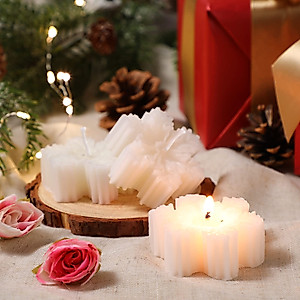 3 Pcs Christmas Snowflake Candles Winter Trendy Candles Snowflake Shaped Candle Soy Wax Aesthetic Candle Gifts for Christmas Home Birthday Wedding Party Decorations