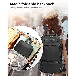 MULISOFT 30L Travel Packable Backpack, Foldable Hiking Backpack for Men & Women, Water-Resistant Lightweight Backpack for Camping, Outdoor, Cycling, Daypack with 8 Compartments