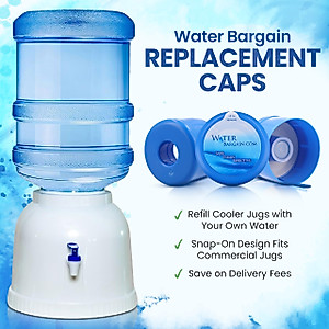 [10 Pack] USA Made 3 & 5 Gallon Water Bottle Caps - Spill Proof 5 Gallon Water Jug Cap fits 2, 3, 5, 6 Gallon Water Jugs - 5 Gallon Water Jug Lid - Lids for 5 Gallon Jug Cap, 3 Gallon Water Jug Cap