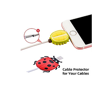 zuzengstory 24PCS Piece USB Charger Protector, Suitable for iPhone iPad Cable, Fruit bite Charging Protector and Cable Holder, Charging Cable Protector, Mobile Phone Accessory Cable Partner