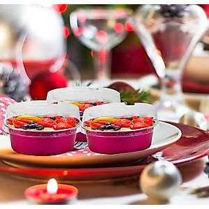 All In One Foil Liners, Yuiviot Aluminum Baking Cups with Lids 60Pack, 4-Inch 5oz Foil Cupcake and Muffin Liner, 60 Cups and 60 Lids(4 Types In 1 Package) for Ramekin, Pie, Cupcake Holder Tin Pan