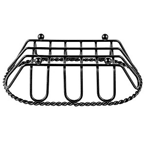 G.E.T. 4-33453 Black Oblong Braided Rim Metal Wire Basket Iron Powder Coated Wire Baskets Collection