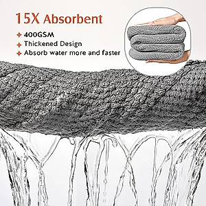 YFONG 2 Pack X-Large Thicken Microfiber Hair Towel Wrap for Women, Super Absorbent & Quick Dry Hair Turban with Button for Curly,Longer,Thicker Hair(Camel+Gray)