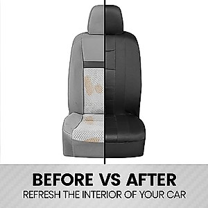 carXS Seat Covers for Cars, Black Two-Tone Car Seat Covers with Matching Back Seat Cover, Made to Fit Most Auto Truck Van SUV, Interior Car Accessories, Car Seat Cover Full Set