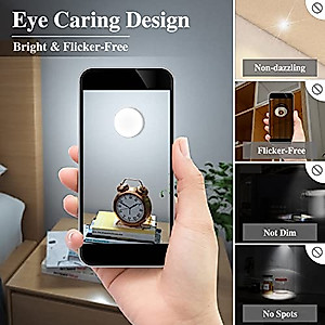 Okerich Improved LED Rechargeable Motion Sensor Light Indoor, Long-Lasting Battery, Closet Lights Motion Sensored, Motion Sensor Night Light, Wireless Puck Lights for Closet, Cabinet, Kitchen