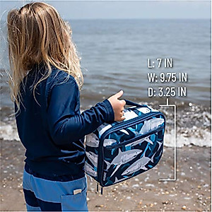 Wildkin Kids Insulated Lunch Box Bag for Boys & Girls, Reusable Kids Lunch Box is Perfect for Elementary, Ideal Size for Packing Hot or Cold Snacks for School & Travel Bento Bags (Sharks)