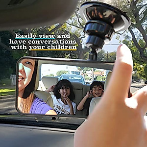 "Backseat Look-See" by Safe View Company, Toddler Baby Car Mirror, See All Passengers in the Backseat, Rear View Mirror Accessories (Rectangle Shape)
